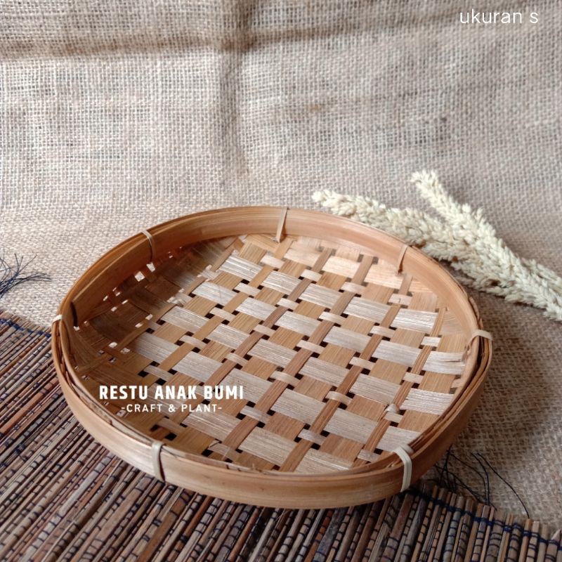 Jual (B114) Piring Bambu Bulat Kecil 18cm|Tempat Snack|Wadah Saji|Lauk ...