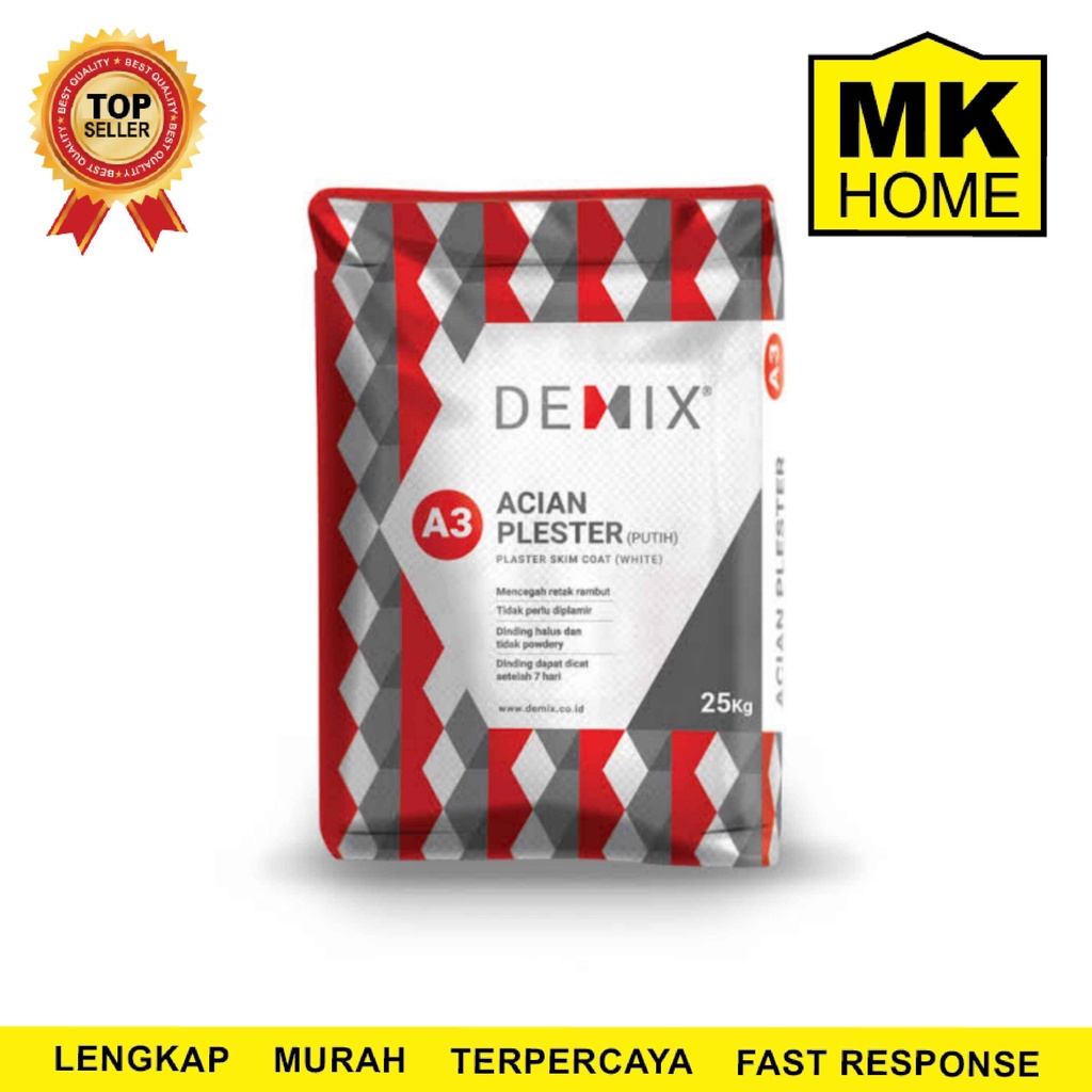 Jual DEMIX A3 ACIAN PLESTER Abu-Abu - 25 KG ACIAN Abu-Abu | Shopee ...