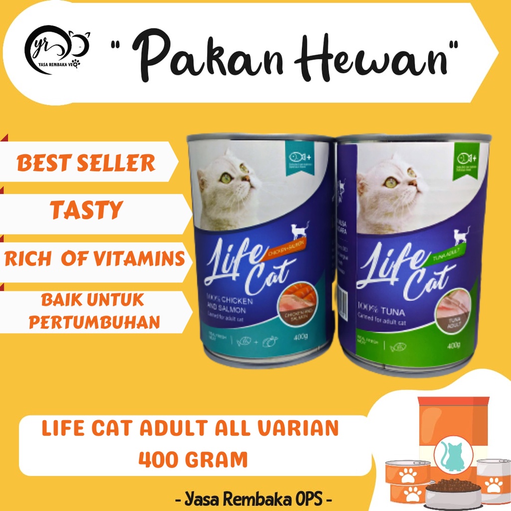 Jual LIFE CAT ADULT All Varian 400gr - Makanan Kucing Basah Kaleng ...