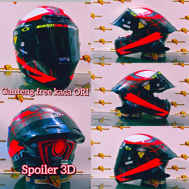 Jual Helm full face kyt tt course motif marvel venom-spiderman paket ganteng 100% original kyt ...