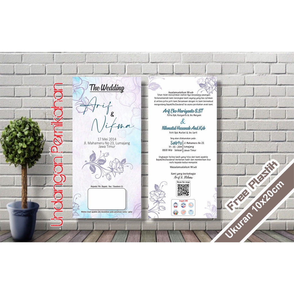 Jual Undangan Nikahan 1 lembar timbal balik E | Shopee Indonesia