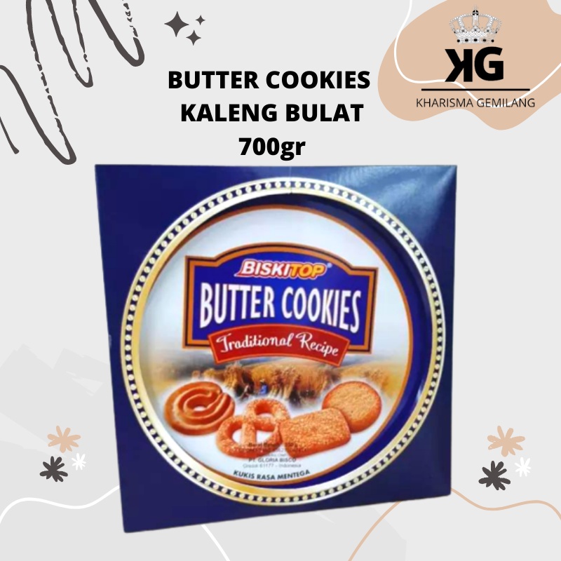 Jual BISKITOP - BUTTER COOKIES 700g Dan 350g Biskuit Kaleng Dus Biscuit ...