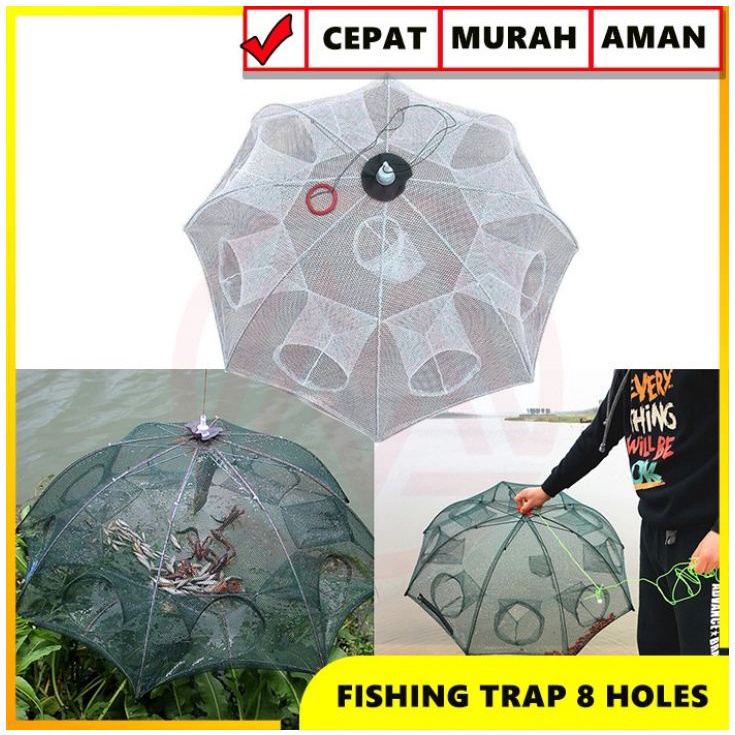 Jual PERANGKAP BUBU JARING JALA IKAN FISHING NET 8 LUBANG FISH TRAP ...