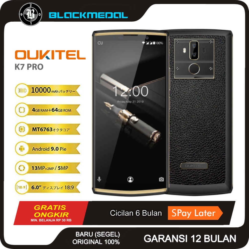 Jual Oukitel K7 Pro 6 Inch 10000mAh 4G LTE 4GB Ram 64GB Rom Android 9 ...