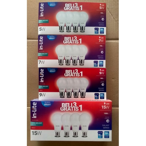 Jual Lampu LED Paket IN-LITE INB007 Putih Cool Daylight | Shopee Indonesia