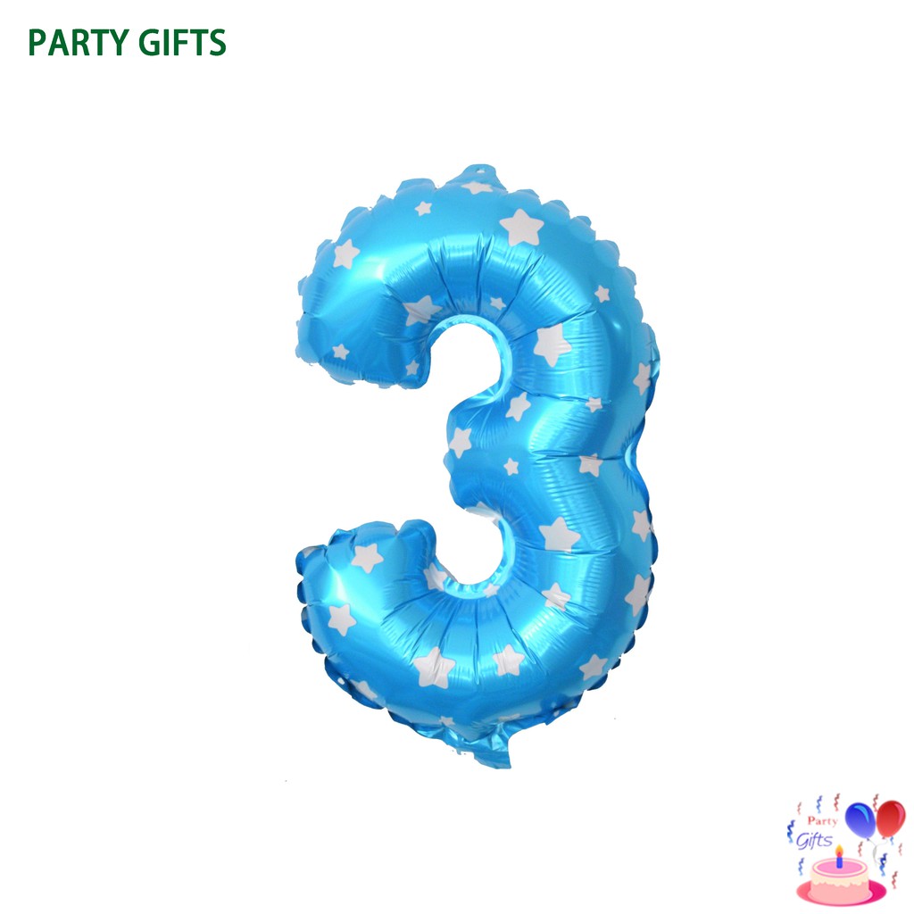 Jual Balon Foil Huruf Biru 16 Inch 40cm A-Z Balon Foil Angka 0-9 Biru ...