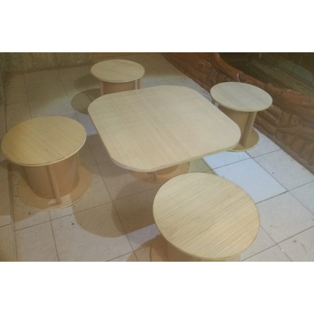 Jual Kursi Meja Cafe Daur Ulang Motip Kayu Cantik | Shopee Indonesia