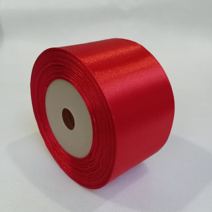 Jual Pita satin merah cabe 2 inch / 5 cm Per roll | Shopee Indonesia
