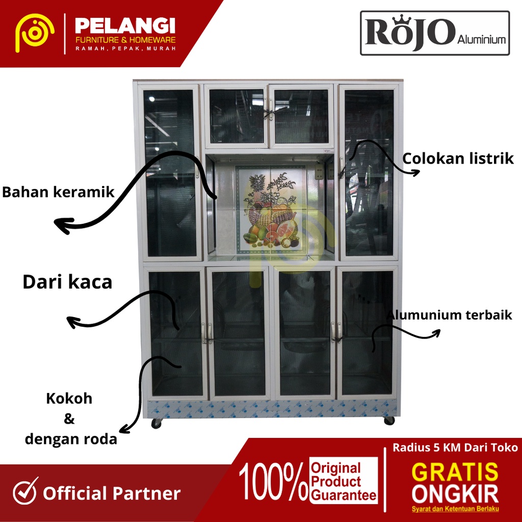 Jual Rak Piring Alumunium Rojo 8p Plat Riben Roda | Rak Piring | Tempat ...