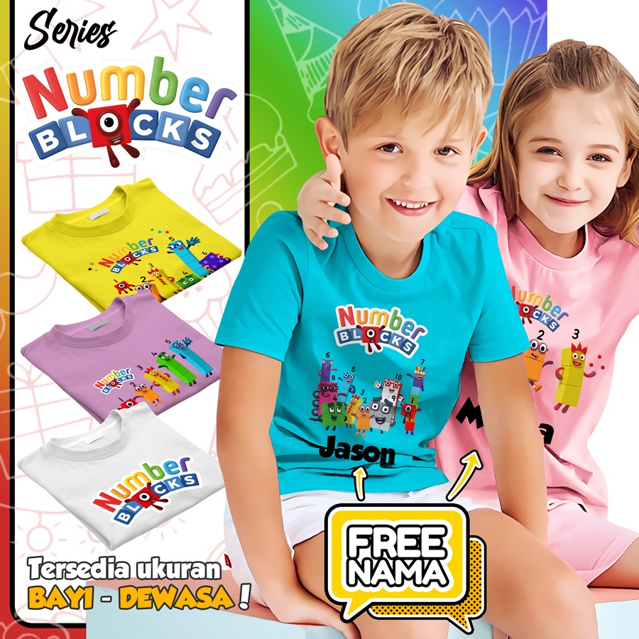 Jual Baju Kaos ANAK DAN DEWASA NUMBER BLOCKS NUMBER BLOCK COUPLE (FREE ...