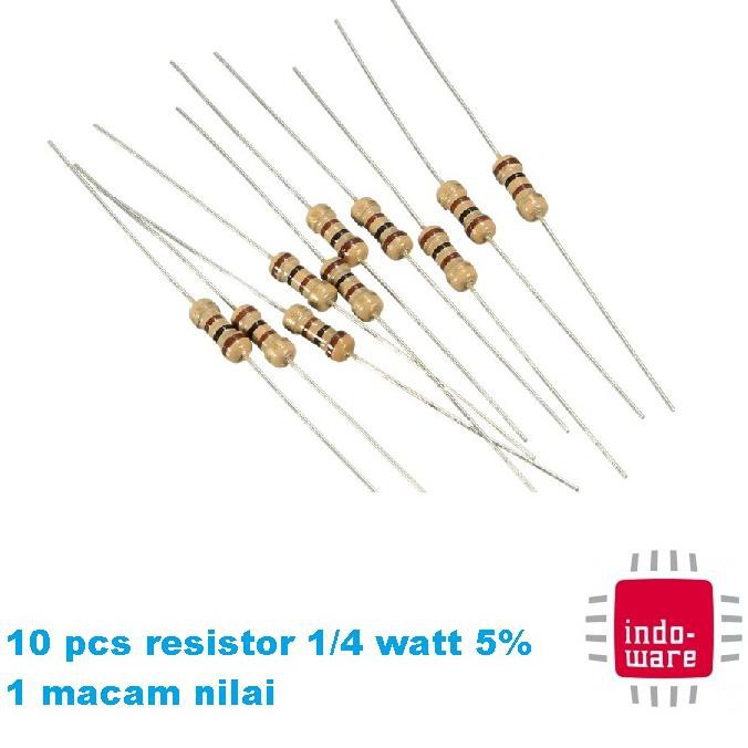 Jual R Resistor 1M 1 Mega Ohm 1/4 Watt 5% Paket 10 Pcs Inwer3444 Ayo ...