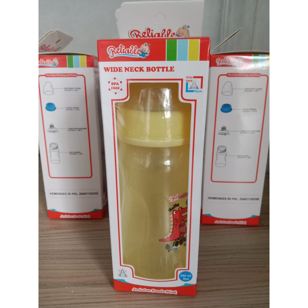 Jual Reliable Botol Susu Wide Neck Anti Kolik 280 ml 8 oz | Shopee ...