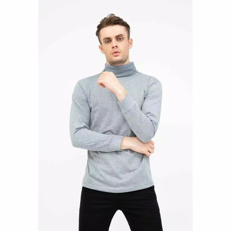 Jual Kaos Turtleneck Pria Lengan Panjang Turtle neck Korean Style Leher ...