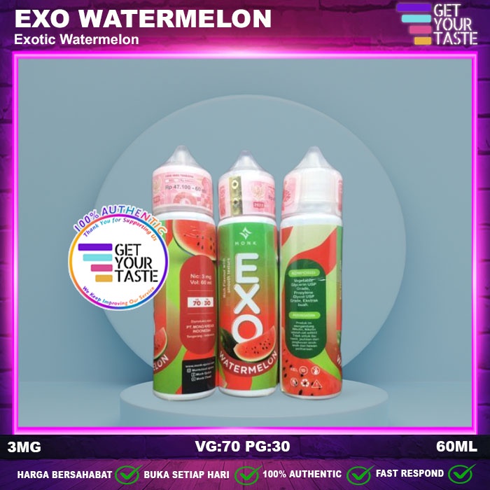 Jual Liquid Exo Watermelon 60ML by Monk | Shopee Indonesia
