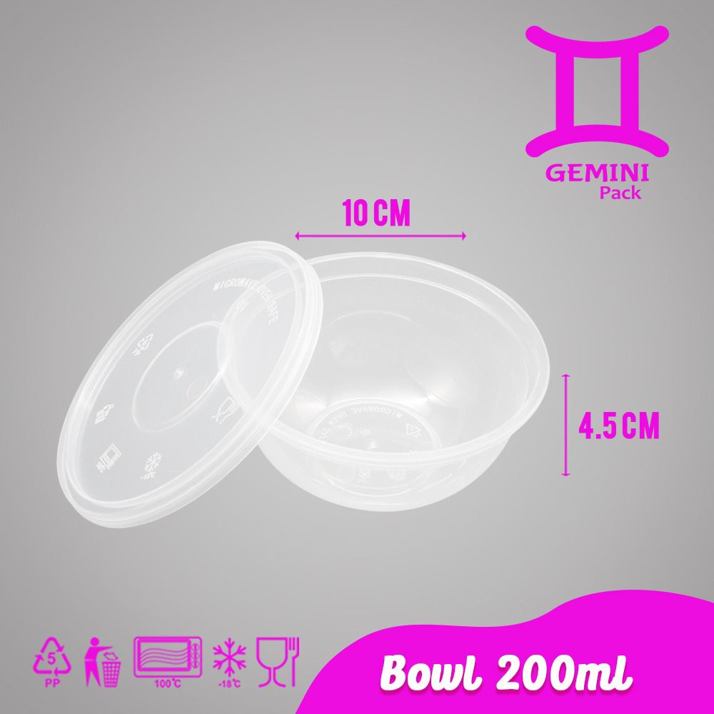 Jual THINWALL MANGKOK MAKAN PLASTIK 200ML 25 Pcs/BULAT BOWL CUP PUDING | Shopee Indonesia