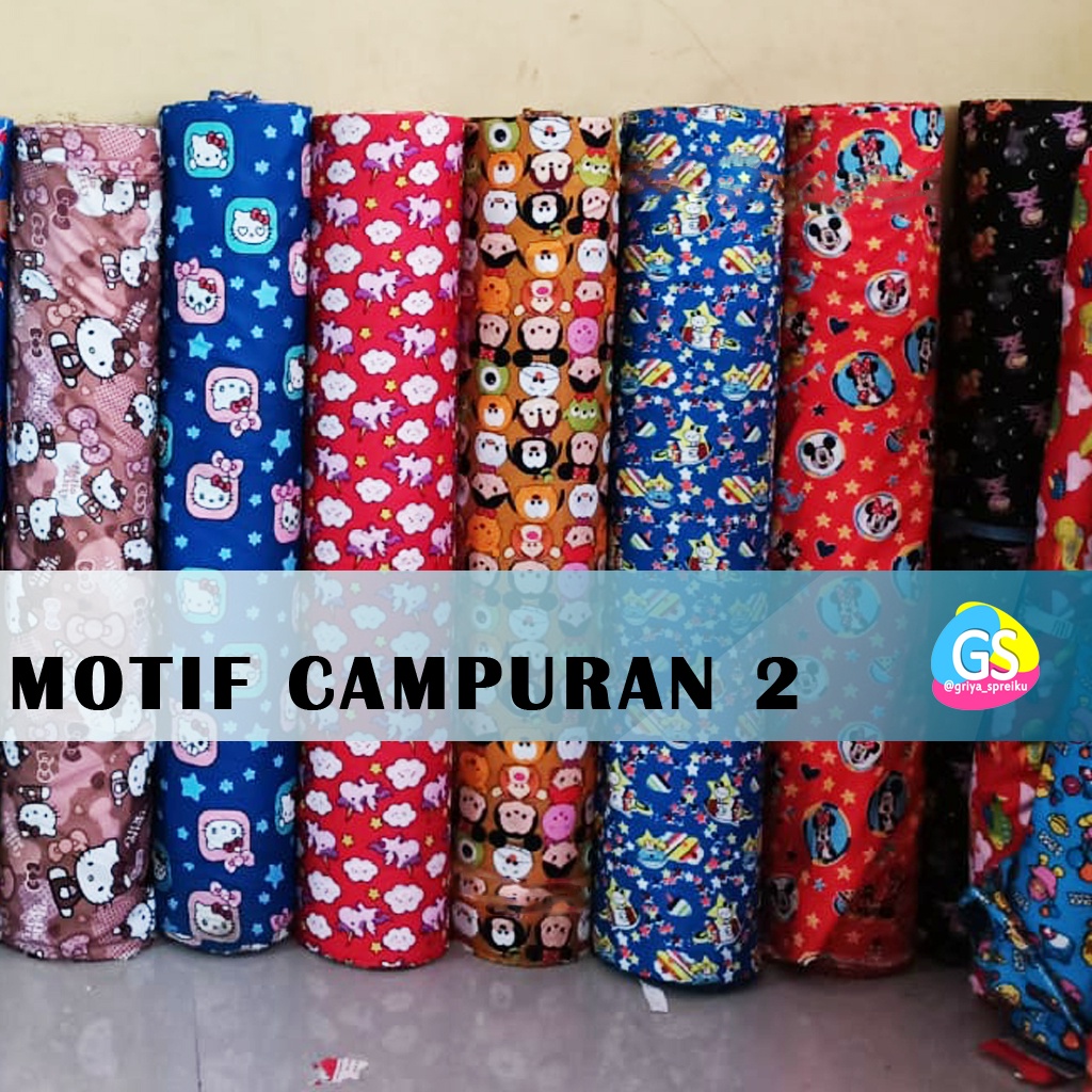Jual KAIN SPREI METERAN MICROTEX DISPERSE MOTIF CAMPURAN 2 (0,5m ...