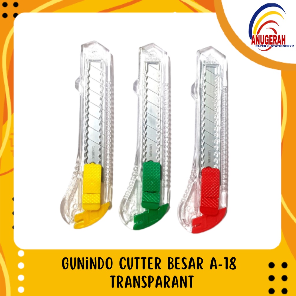 Jual GUNINDO CUTTER BESAR A-18 TRANSPARANT (PCS) | Shopee Indonesia