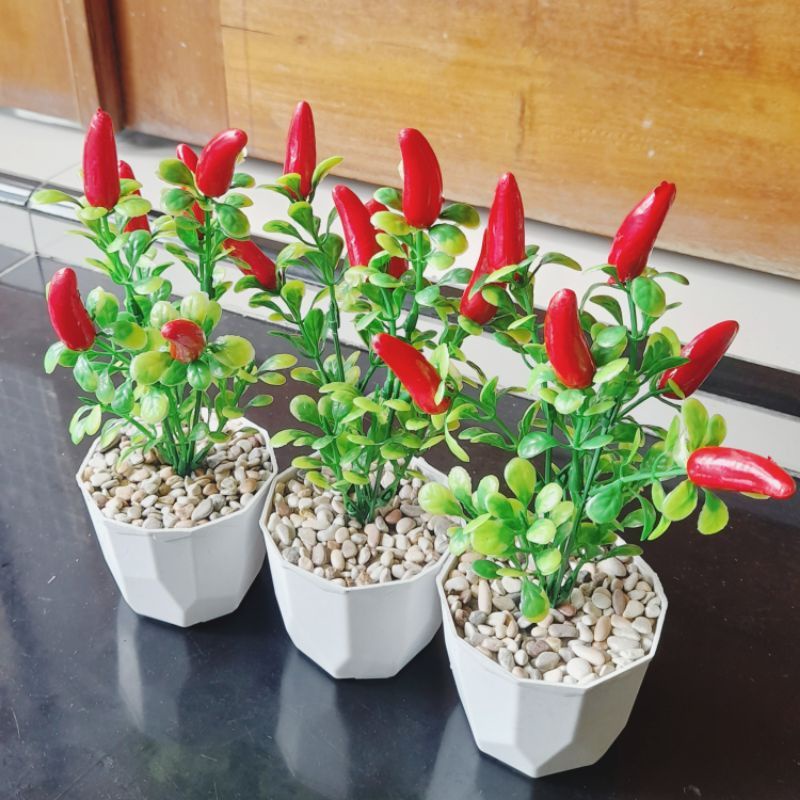 Jual Bunga Cabe Cabean Bunga Hias Artificial Bunga Pot | Shopee Indonesia