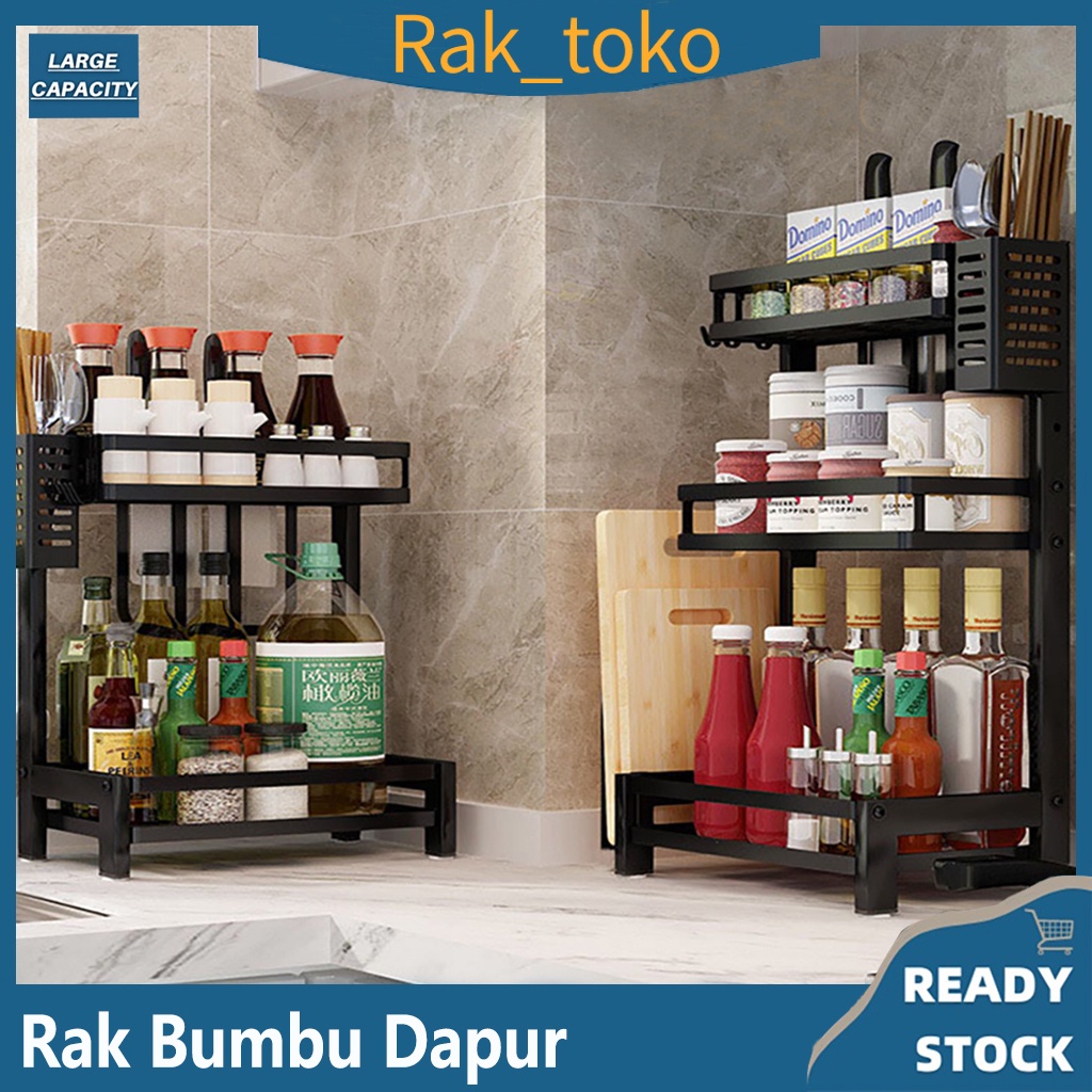 Jual (COD)Rak Bumbu Dapur Penyimpanan Bumbu Penyelenggara Rak Susun ...