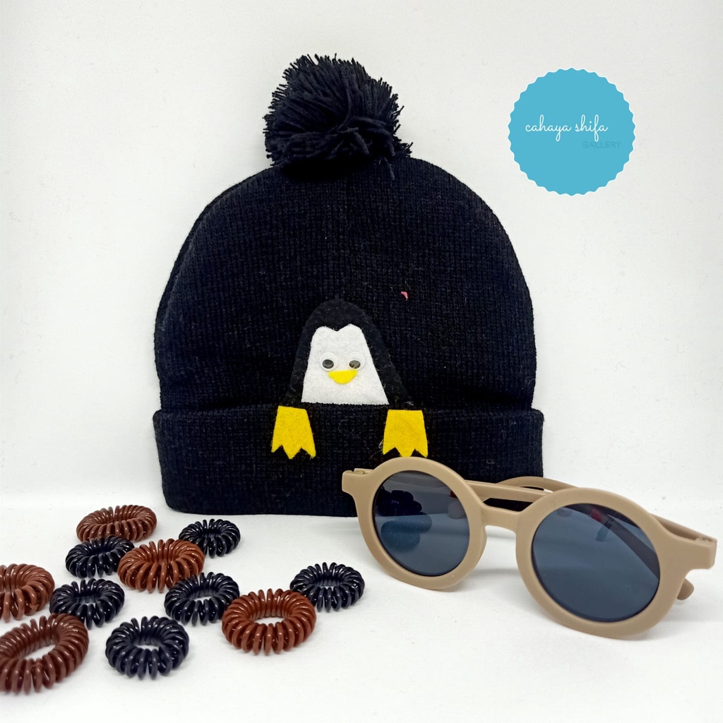 Jual KUPLUK ANAK BAYI MOTIF PENGUIN / KUPLUK TOPI BEANIE HAT MOTIF ...