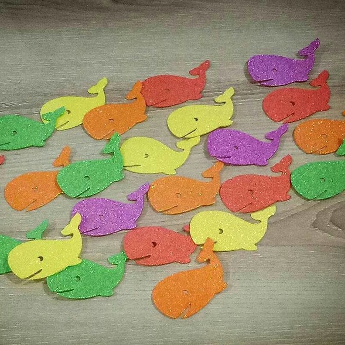 Jual Glitter foam ikan paus - kids craft - busa bentuk - kerajinan ...