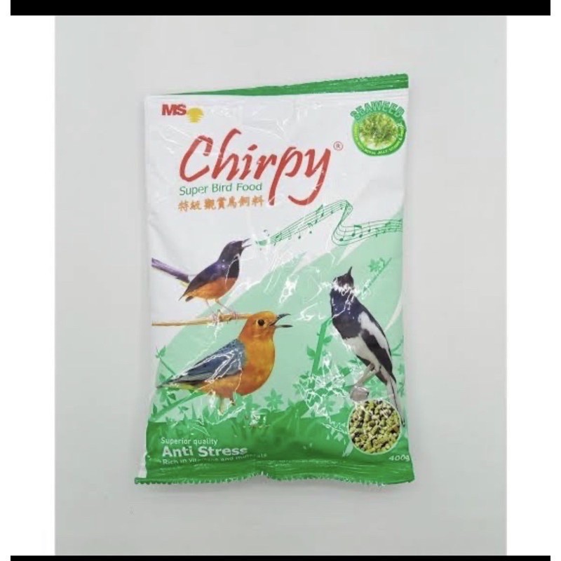 Jual Chirpy bird food hijau seaweed kuning 3in1 - makanan pur pellet ...