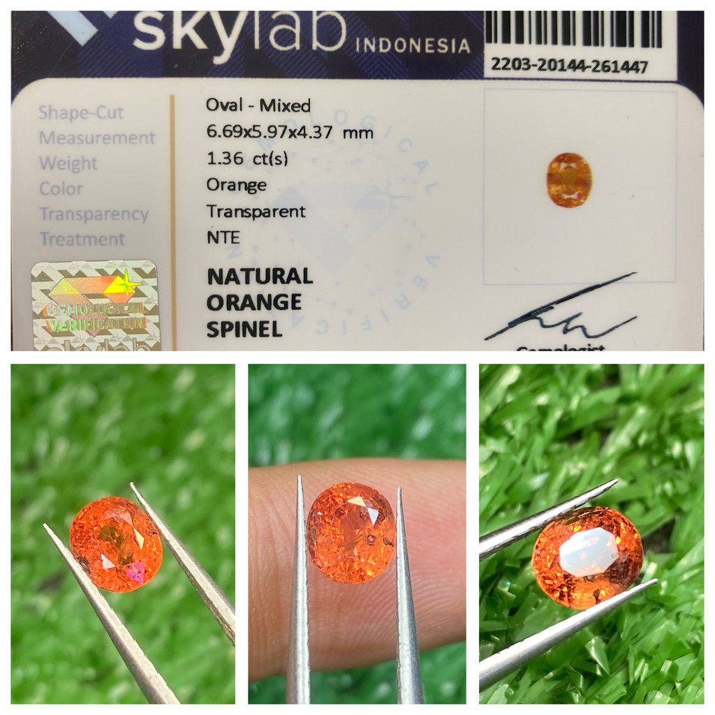 Jual Natural 1.36ct Batu Orange Spinel Burma Myanmar Memo Skylab ...