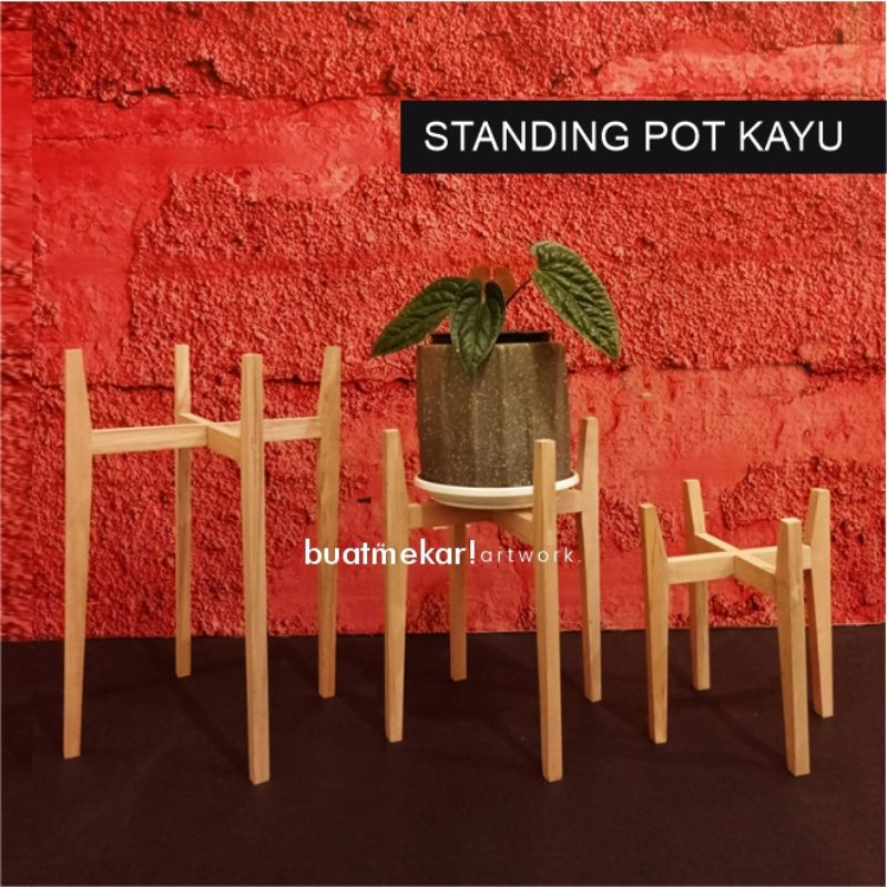 Jual STANDING POT KAYU pot bunga | Shopee Indonesia