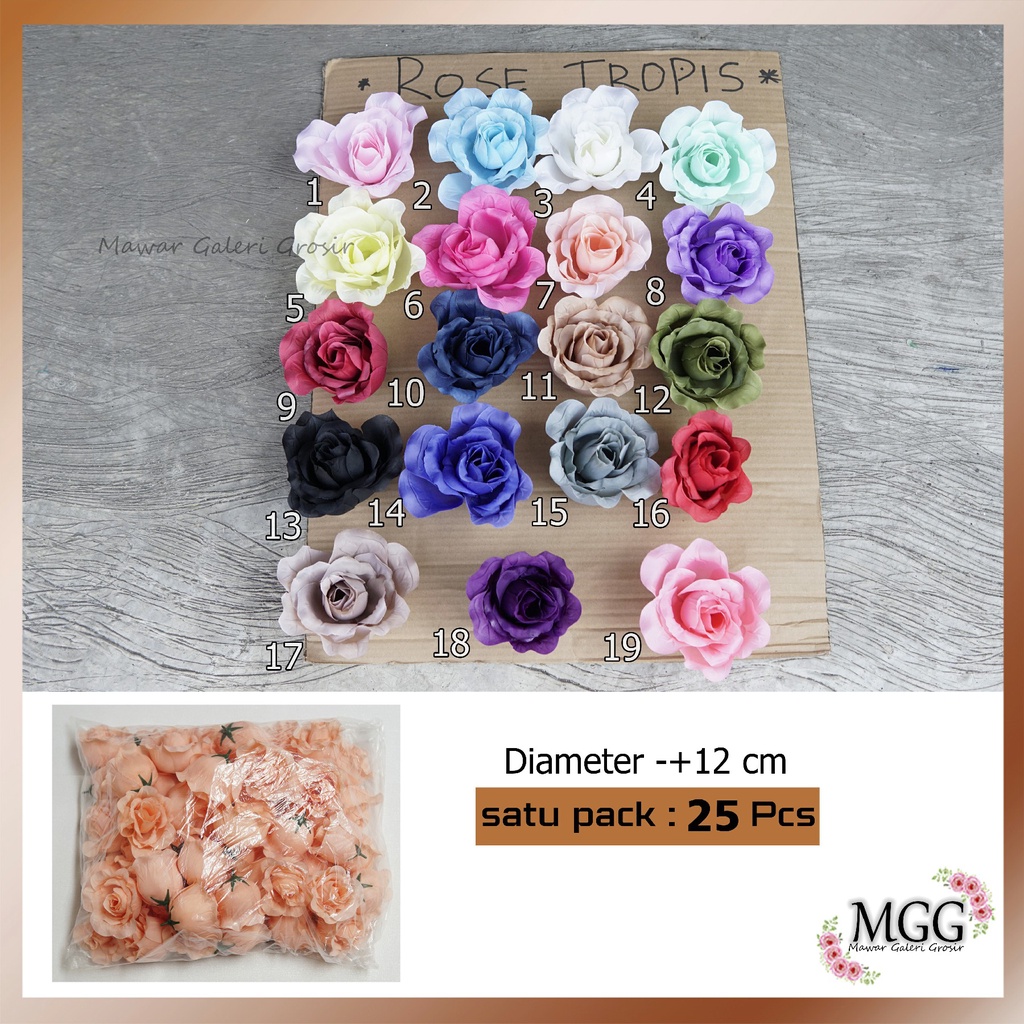 Jual Kuntum Bunga Mawar Rose Tropis (1 pack : 25 pcs) Bunga Artificial ...