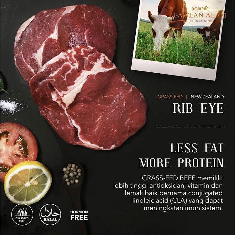 Jual NZ Grass-fed RIB EYE - Daging Sapi RIB EYE - Steak Cut (200 gram ...