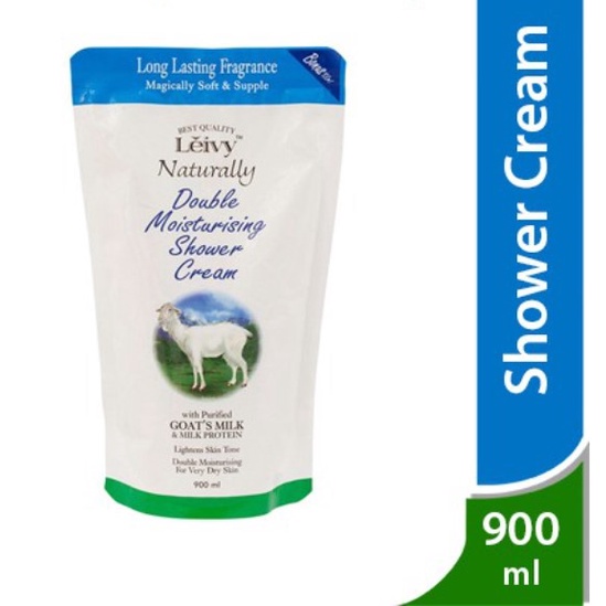 Jual BPOM] Leivy Shower Cream 900mL Refill Goat's Milk 100%Ori Sabun ...