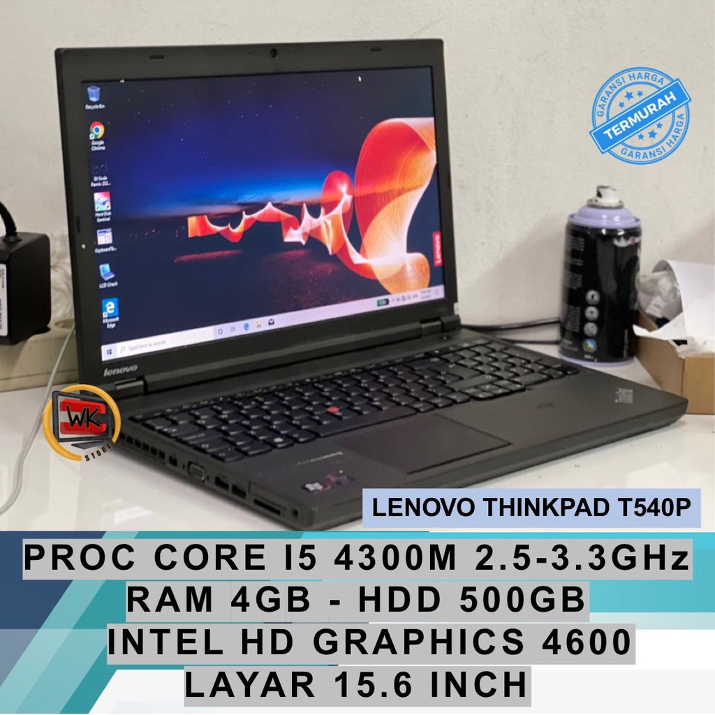Jual LENOVO THINKPAD T540P CORE I5 4300M RAM 4GB HDD 500GB LAPTOP ADMIN | Shopee Indonesia