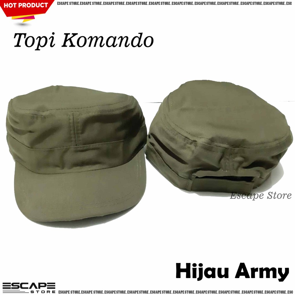 Jual TOPI KOMANDO / MILITARY POLOS MURAH / TOPI MILITER - Hijau Army ...