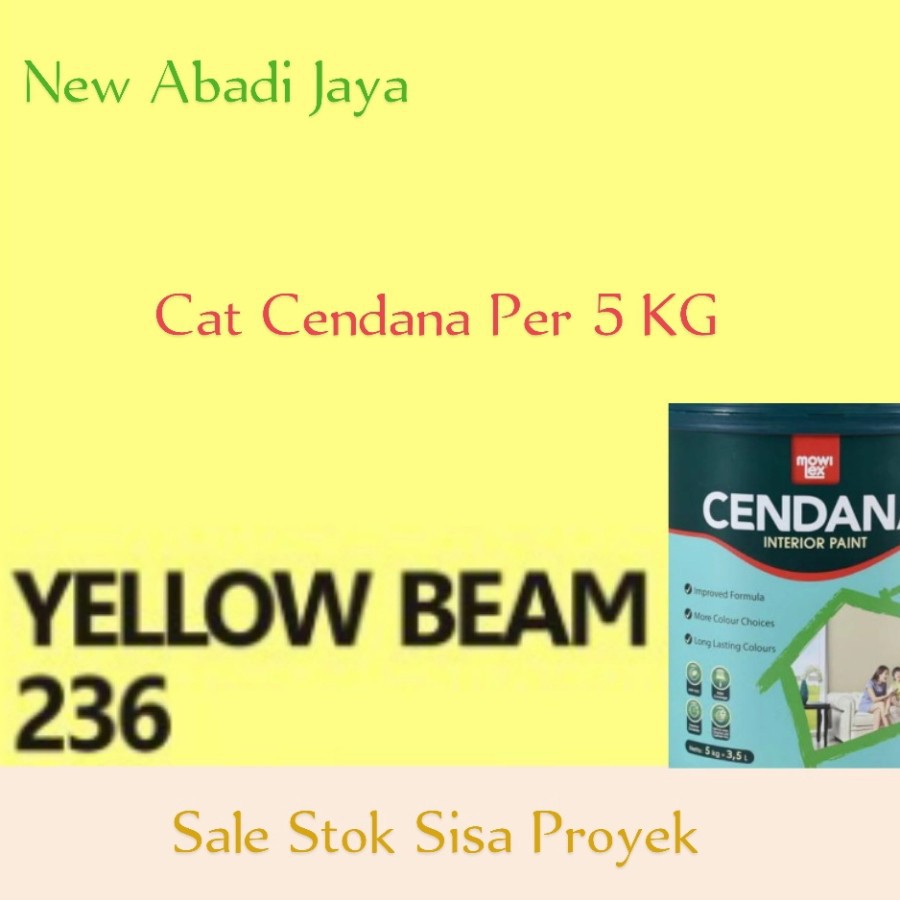 Jual Cat Tembok Cendana Per 5Kg Warna 236 Yellow beam Sale Stok Sisa ...