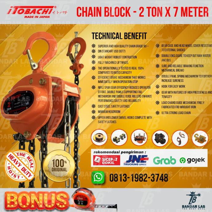 Jual BANTING HARGA Chain Block 2 Ton 7 Meter - Takel 2 Ton 7 Meter ...