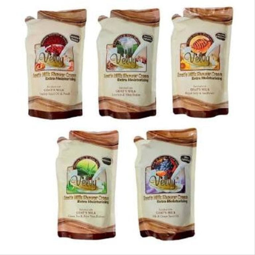Jual Velvy Refill Goats Milk Shower Cream 800ml - Refill Sabun Mandi ...