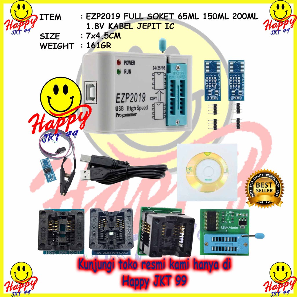 Jual [ HAPPY JKT 99 ] FULLSET ALAT FLASH BIOS PROGRAMMER EZP2019+ 150 ...