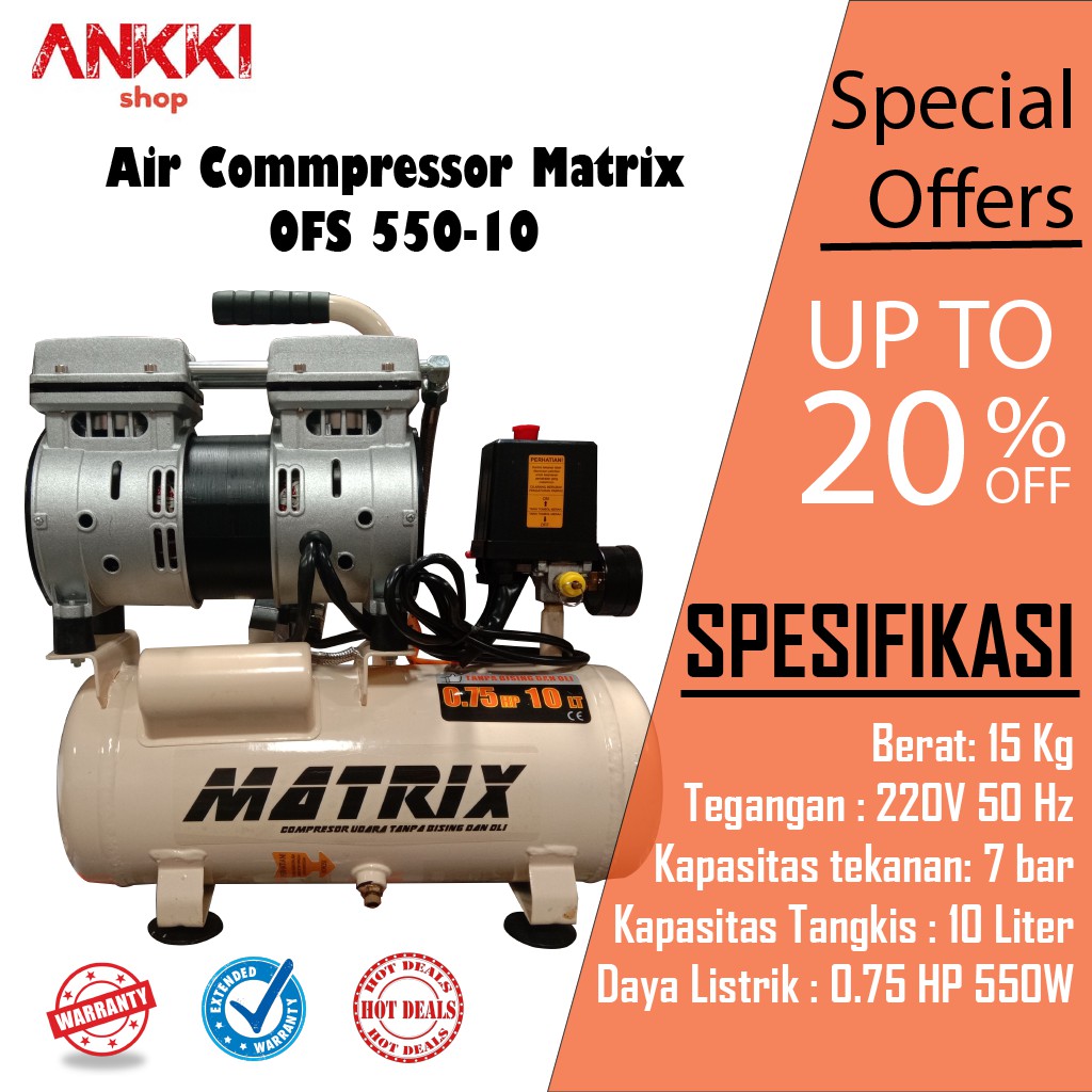 Jual Kompressor Angin Matrix OSF 550-10 / Kompresor Listrik | Shopee ...