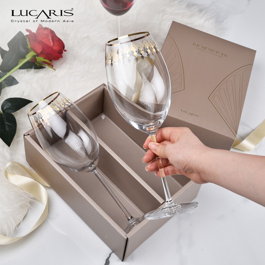 Jual Lucaris Metropolis Romantic Toast Wine Glass Set / Gelas Wine ...