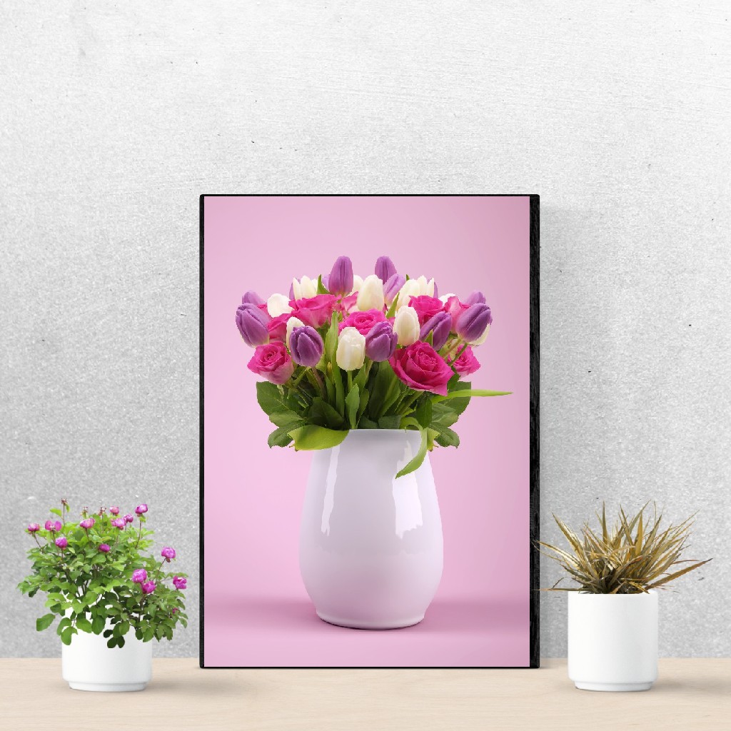 Jual Chamolis Hiasan Dinding Poster Pot Bunga Kayu Home Family Wall ...