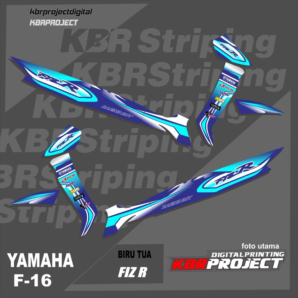 Jual FIZ R striping motor YAMAHA motor sticker variasi Racing F-16 (cod) stiker motor | Shopee ...