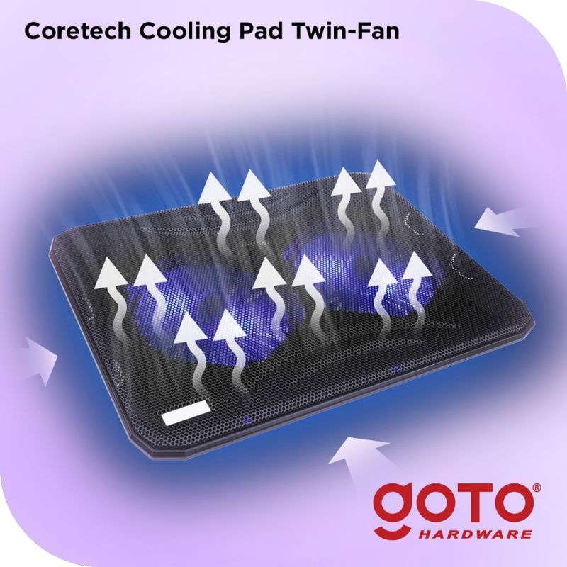 Jual coretech cooling fan laptop/twin fan/kipas eksternal laptop ...