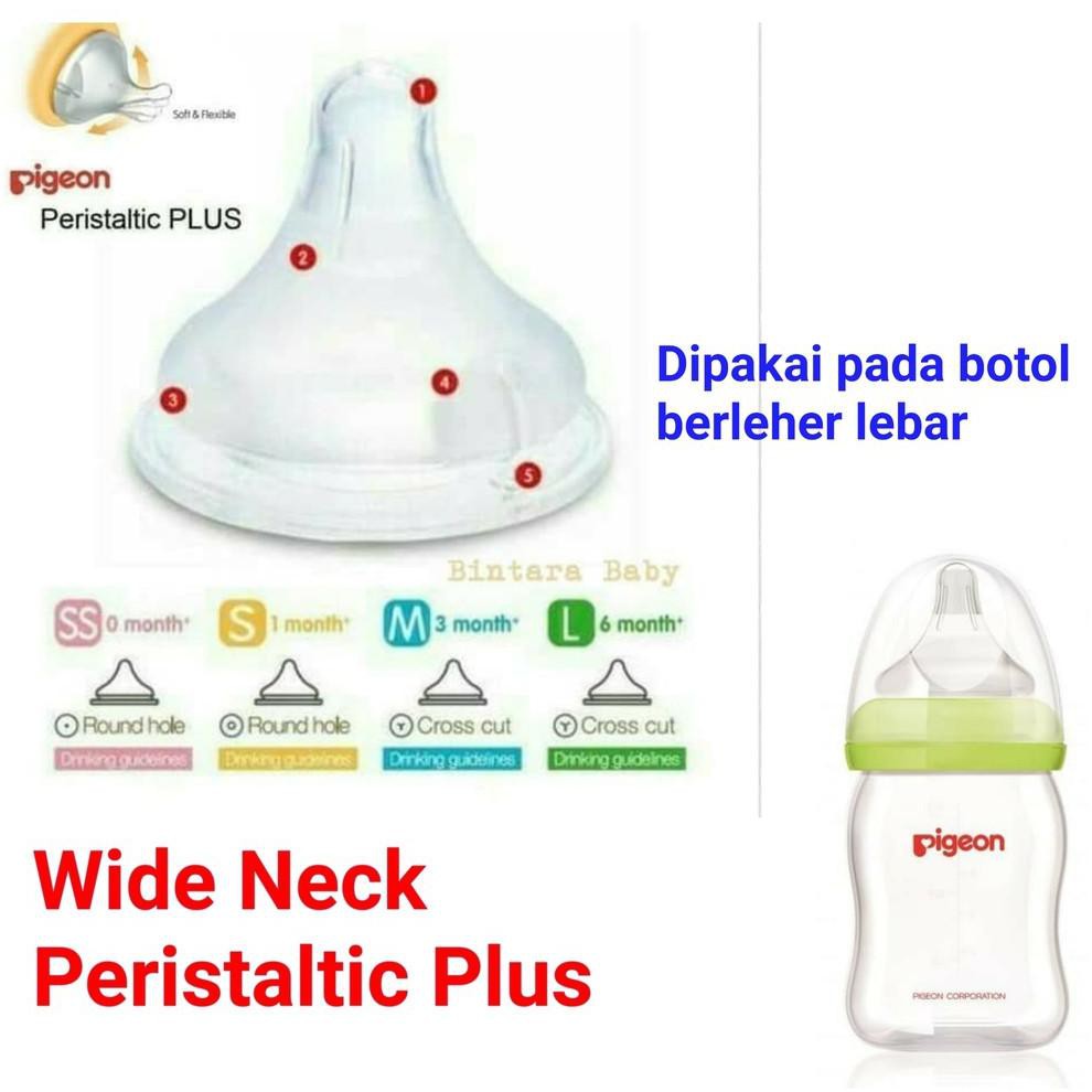 Jual Dot Nipple Pigeon Peristaltic Plus Nipple Pigeon wideneck / Dot Botol Susu Pigeon wide neck ...