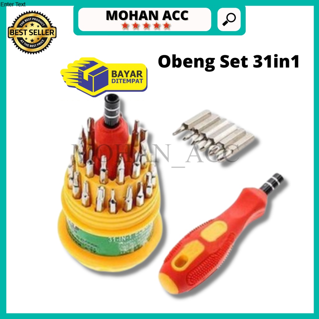 Jual Mohan_acc Obeng Set 31in1 Toolkit screwdriver kepala ujung minus ...