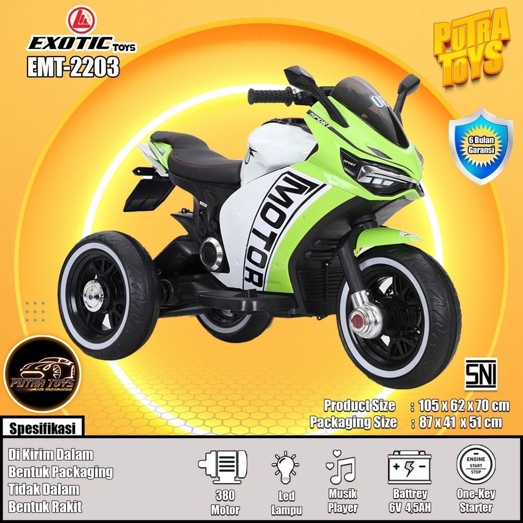 Jual MOTOR MAINAN ANAK MOTOR AKI DUCATI EMT 2203 SNI | Shopee Indonesia