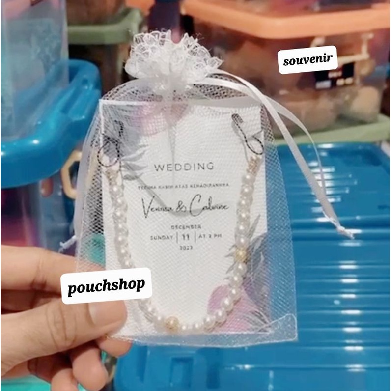 Jual 50 pcs 10x14/15 kemasan pouch souvenir kantong tile | Shopee Indonesia