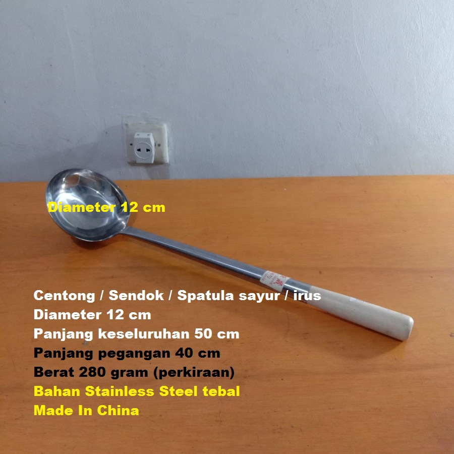Jual irus masak stainless gagang kayu besar tebal diameter 12 cm ...
