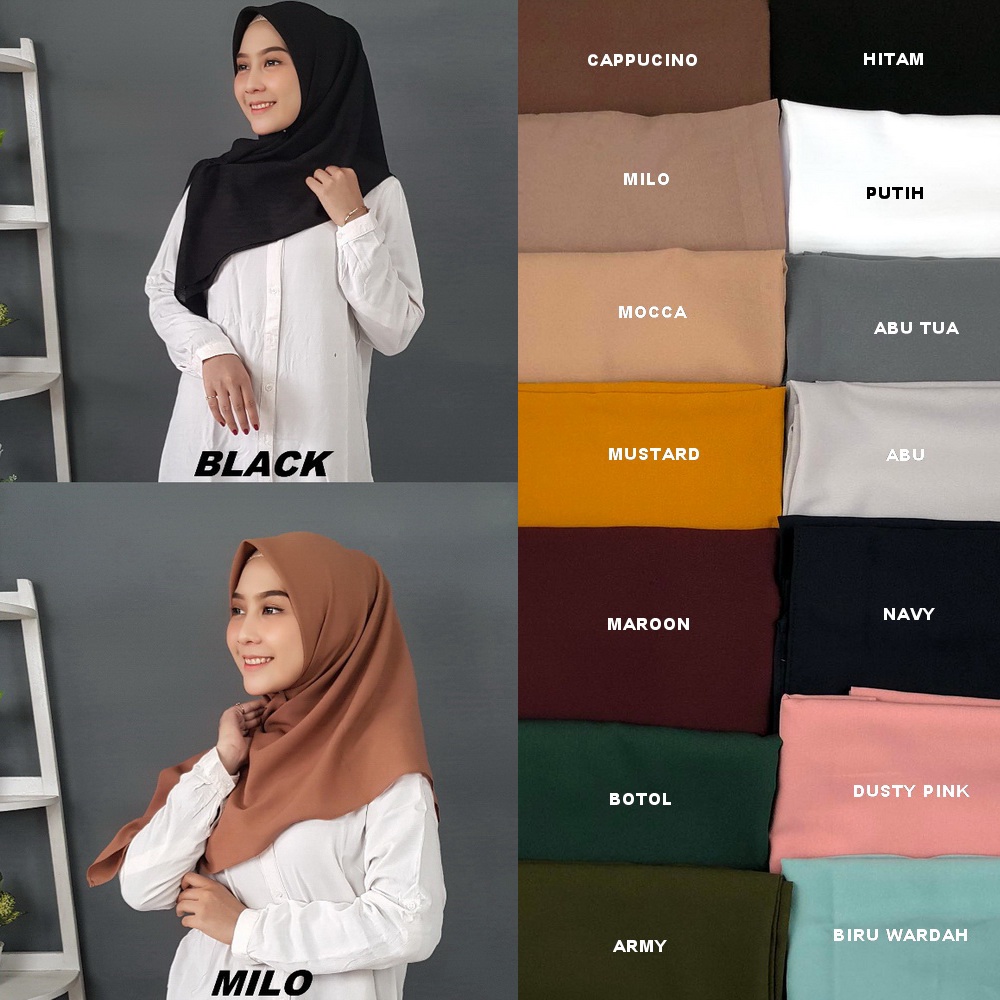Jual 115X115cm Kerudung Jilbab Hijab Segi Empat Persegi Diamond Tepi ...