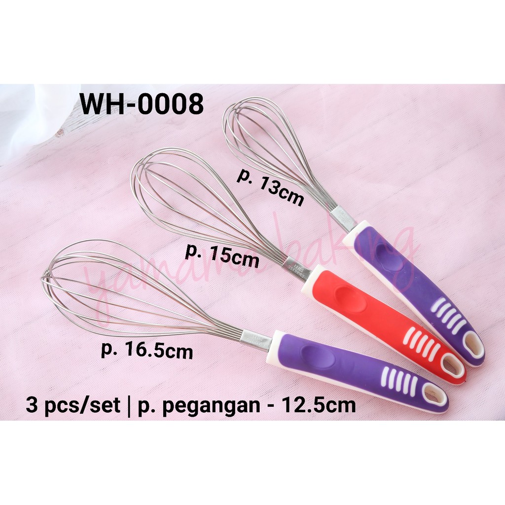Jual WH-0008 Mixer stainless whisker pengaduk pengocok adonan buttercream yamama baking | Shopee ...