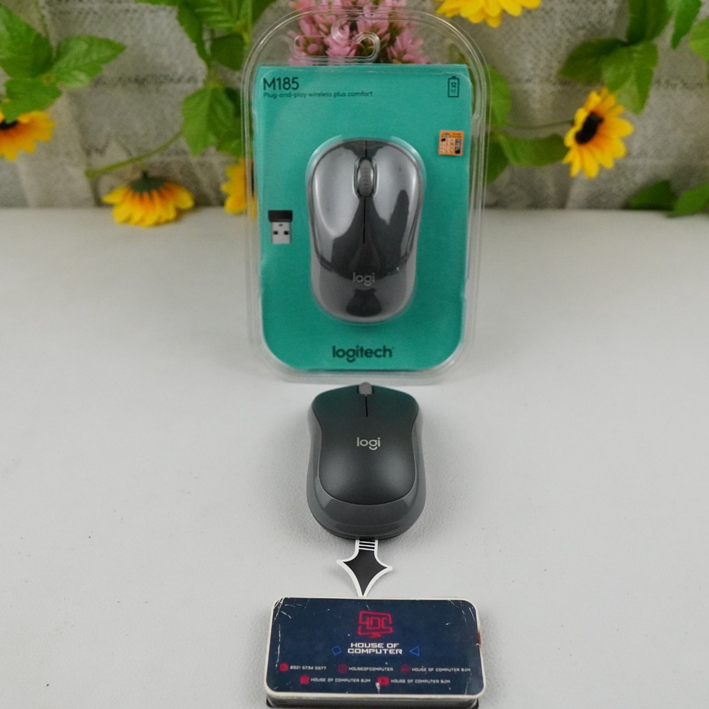 Jual Mouse wireless logitech m185 free baterai | Shopee Indonesia